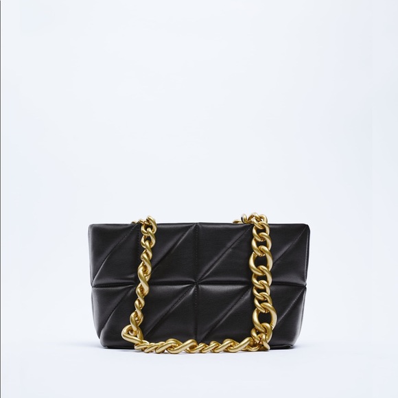 Zara | Bags | Zara Quilted City Bag With Gold Chain Strap | Poshmark